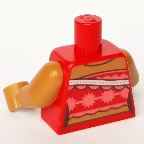 LEGO PART 973c23h23pr6574 Torso, Dress, Bright Pink Decorations, White ...