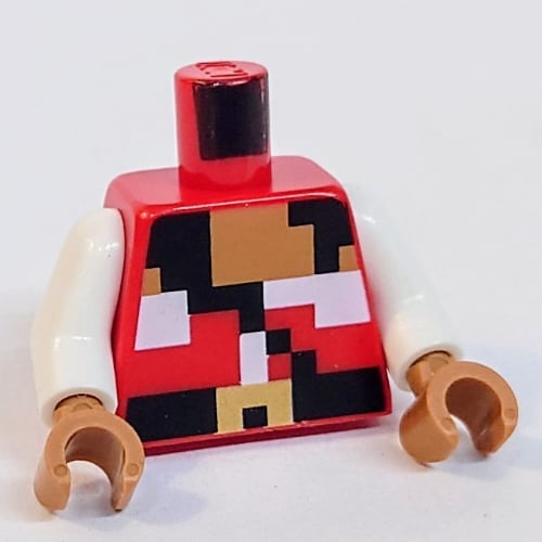 LEGO PART 973c27h23pr0004 Torso, Pixelated Pirate Shirt, White Collar ...