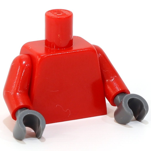 LEGO PART 973c22h12 Torso, Red Arms, Dark Bluish Gray Hands [Plain ...