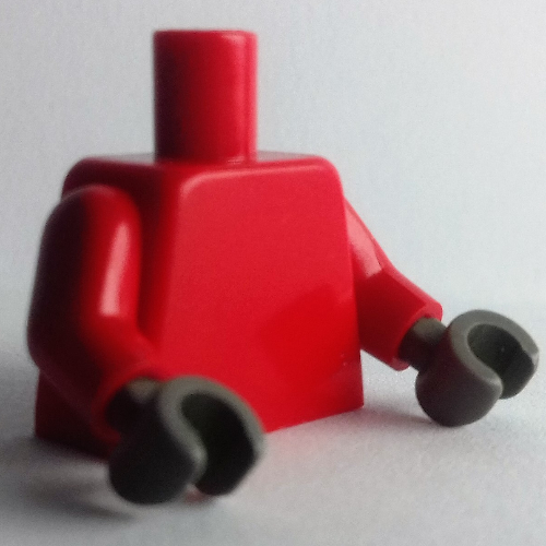 LEGO PART 973c22h12 Torso, Red Arms, Dark Bluish Gray Hands [Plain ...