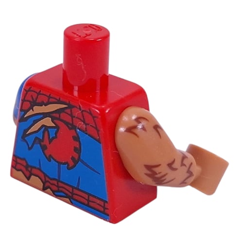 LEGO PART 973h09pr0001 Torso, Dual Molded Arms, Torn Red/Blue Spider ...