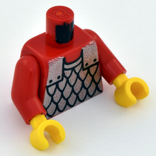 LEGO PART 973c22h01pr0041 Torso Armor Scale Mail Print, Red Arms ...