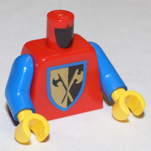 LEGO PART 973c28h01pr0042 Torso Armor, Crossed Axe Shield Print, Blue ...