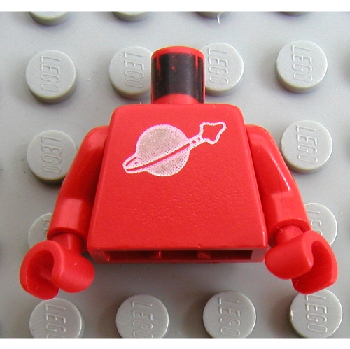 LEGO PART 973c22h22pr0090 Torso Classic Space Logo Print, Red Arms and ...