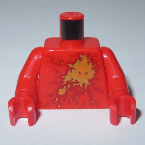 LEGO PART 973c22h22pr1903 Torso Fire Energy Print (NRG Kai), Red Arms ...
