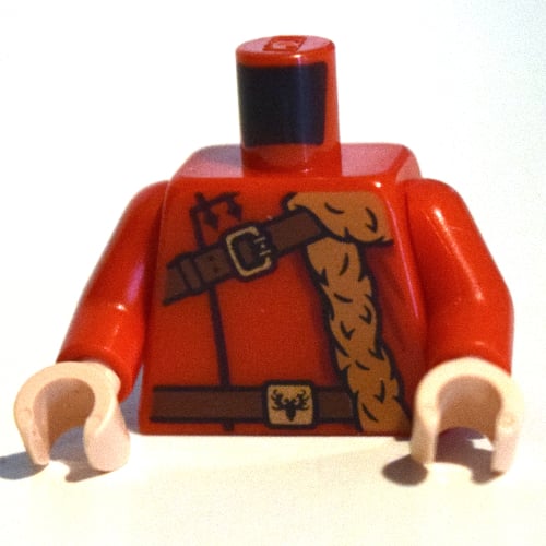 LEGO PART 973c22h02pr4729 Torso Fur Coat, Reddish Brown Straps, Belt ...