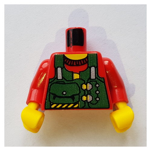 LEGO PART 973c22h01pr0025 Torso Vest, Green with Pouches Print (Bandit ...