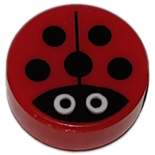 LEGO PART 98138pr9989 Tile Round 1 x 1 with Ladybug / Ladybird Print ...