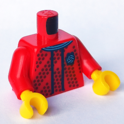 LEGO PART 973c22h01pr9997 Torso Jacket, Dark Red Dots, Dark Blue Laces ...