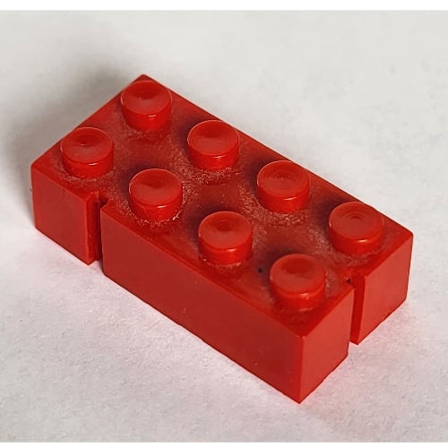 LEGO PART upn0041c Brick 2 x 4 without Bottom Tubes, Slotted (with 2 ...