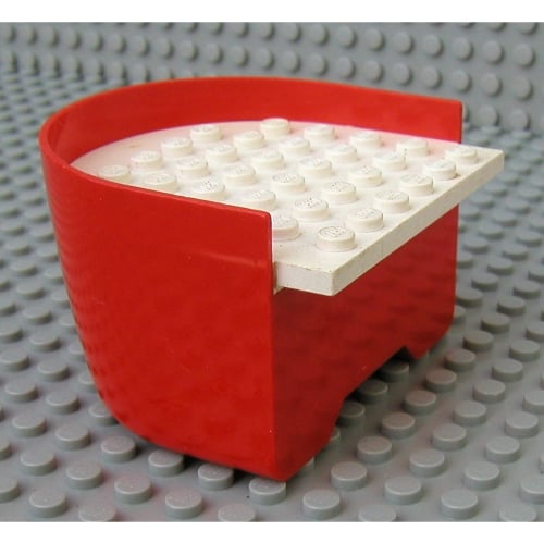 LEGO PART 164c02 Boat Hull Section, Stern 6 x 6 x 3 1/3 with White Deck ...