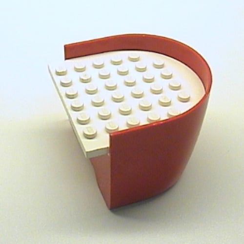 LEGO PART 164c02 Boat Hull Section, Stern 6 x 6 x 3 1/3 with White Deck ...