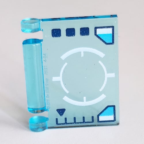 LEGO PART 24093pr0043 Book Cover with White HUD, Target, and Dark Blue ...