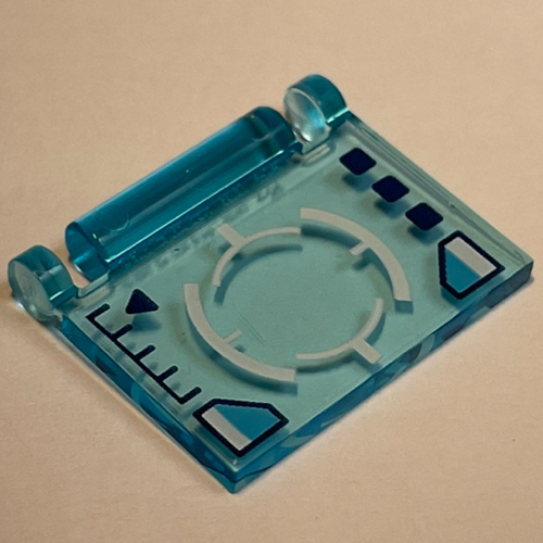 LEGO PART 24093pr0043 Book Cover with White HUD, Target, and Dark Blue ...