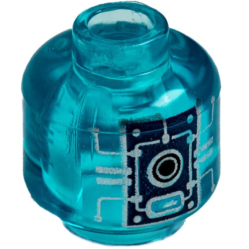 LEGO PART 28621pr3343 Minifig Head Robot, Dark Blue Face with Wires and ...