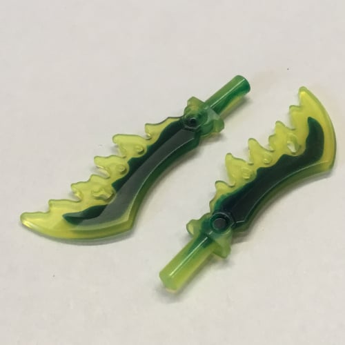 LEGO PART 19858pat0002 Weapon Sword Serrated with Marbled Dark Green ...