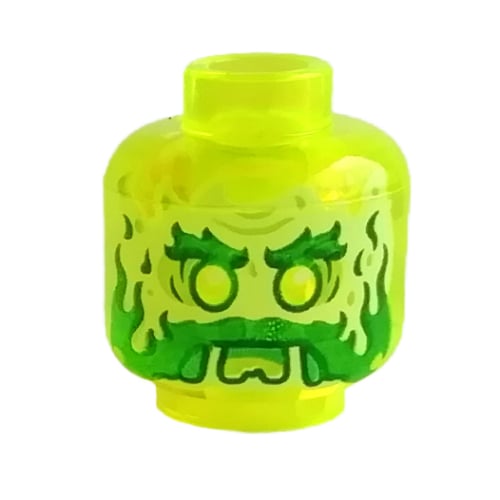 LEGO PART 3626cpr9865 Minifig Head Ghost, Yellowish Green Face, Beard ...