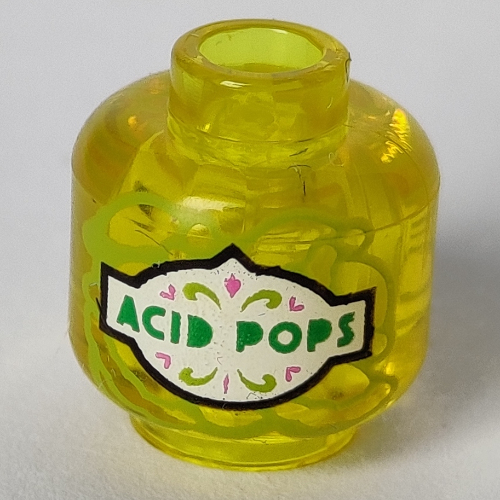 LEGO PART 28621pr3549 Minifig Head (No Face), Bottle / Jar, Green 'ACID ...