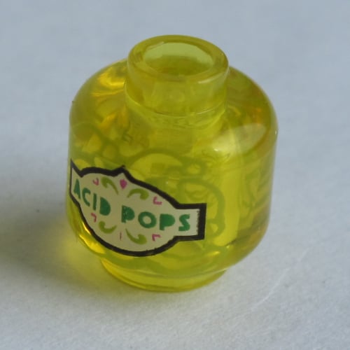 LEGO PART 28621pr3549 Minifig Head (No Face), Bottle / Jar, Green 'ACID ...