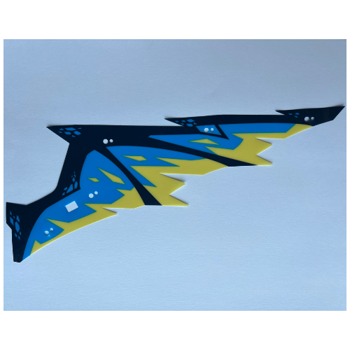 LEGO PART 103650b Wing, Dragon, Right, Dark Blue Limbs, Dark Azure and Bright Light Yellow ...