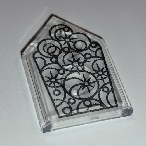 LEGO PART 22385pr9946 Tile Special 2 x 3 Pentagonal with Silver Stars ...