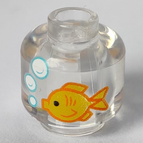 LEGO PART 28621pr3319 Minifig Head (No Face), Gold Fish / Fish Bowl ...