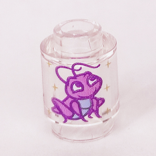 LEGO PART 3062bpr0041 Brick Round 1 x 1 Open Stud with Cricket print ...