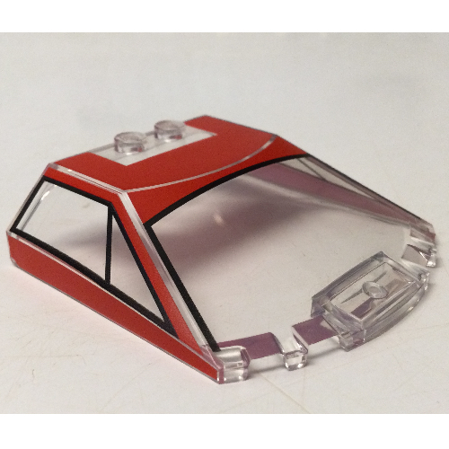 LEGO PART 65633pr0020 Windscreen 6 x 6 x 1 1/3 with Red Cockpit print ...