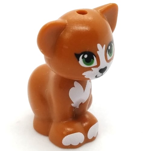 LEGO PART 11602pr0025 Animal, Cat, Sitting with Light Green Eyes, Dark ...