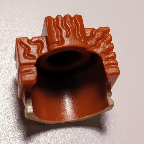 LEGO PART 15557pr0001 Hair Trapezoid Swept Back with Tan Ends Print ...