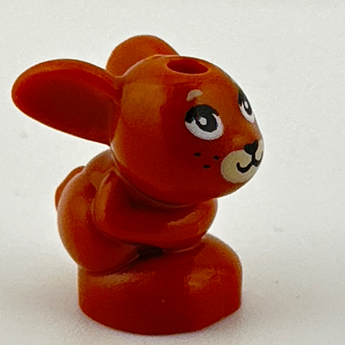 LEGO PART 18852pr0013 Animal, Rabbit / Bunny, Baby Sitting with Black ...