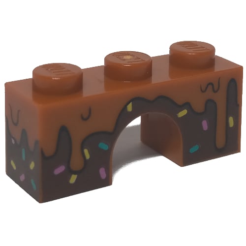 LEGO PART 4490pr0008 Brick Arch 1 x 3 with Melted/Molten Chocolate ...