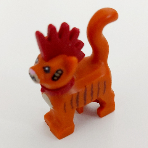 LEGO PART 39742pr0001 Animal, Cat, Standing with Dark Red Spiky Mohawk ...