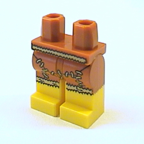 LEGO PART 970c01pr9997 Hips and Yellow Legs with Dark Orange Animal ...