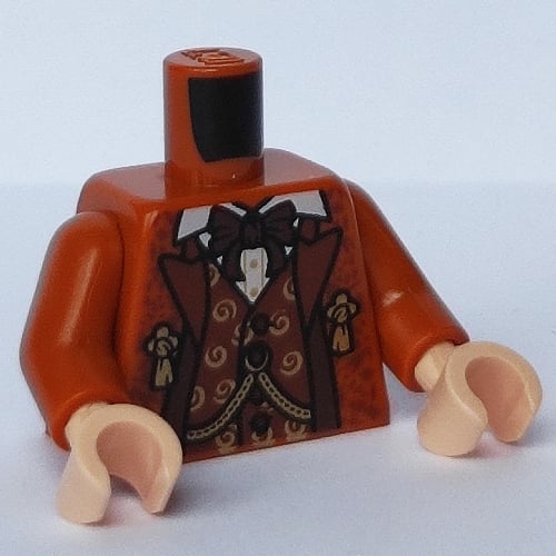 LEGO PART 973c41h02pr5158 Torso Jacket, Open over Vest with Swirls and ...
