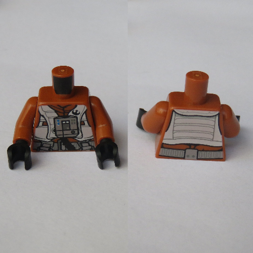 LEGO PART 973c41h03pr3156 Torso Flight Suit with Straps and Black Hose ...