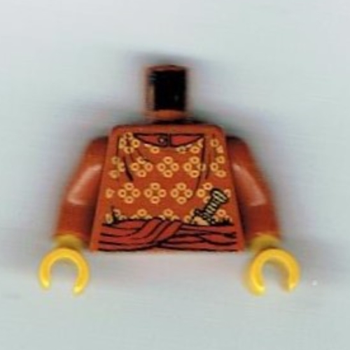 LEGO PART 973c41h01pr0187 Torso Robe with Yellow Spots, Sash, Knife ...