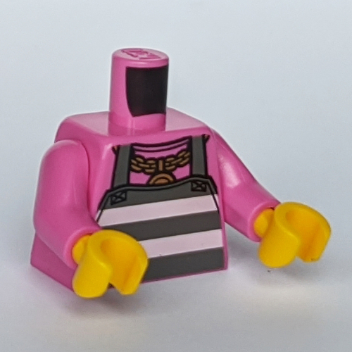 LEGO PART 973c36h01pr5969 Torso Shirt, Apron with Prison Stripes, Gold ...