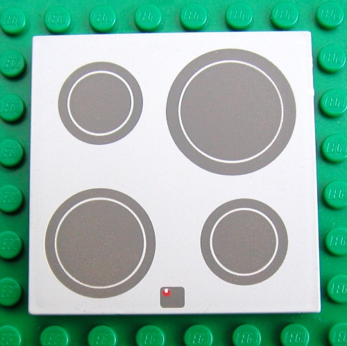 LEGO PART 6881pr0001 Tile 6 x 6 with Stovetop / Cooker Hob Print ...