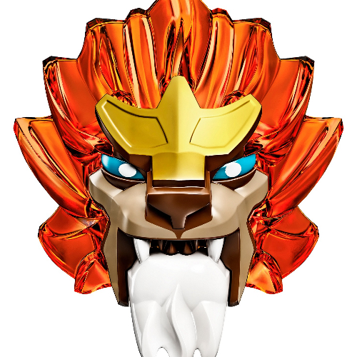 LEGO PART 15377pat0001 Large Figure Head Lion with Blue Eyes with White ...
