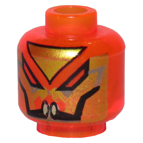 LEGO PART 3626bpr0035 Minifig Head Alien, Gold Paint and Slanted Eyes ...