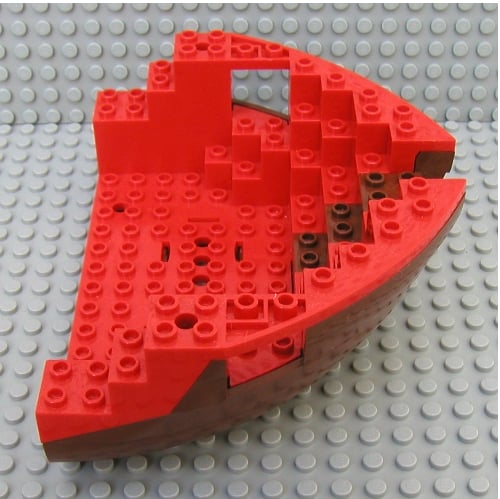 LEGO PART 2557c02 Boat Hull Section, Large Bow 12 x 16 x 5 1/3 Red Top ...