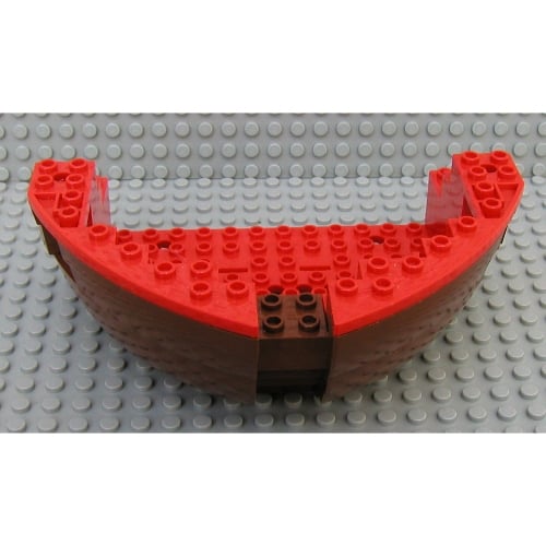 LEGO PART 2557c02 Boat Hull Section, Large Bow 12 x 16 x 5 1/3 Red Top ...