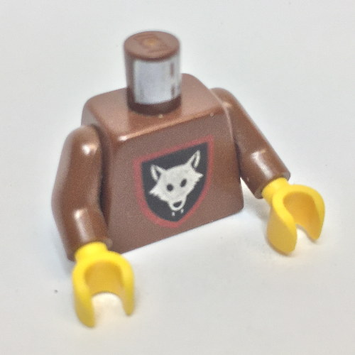 LEGO PART 973c16h01pr0044 Torso Shield with Wolf Head Print (Wolfpack ...