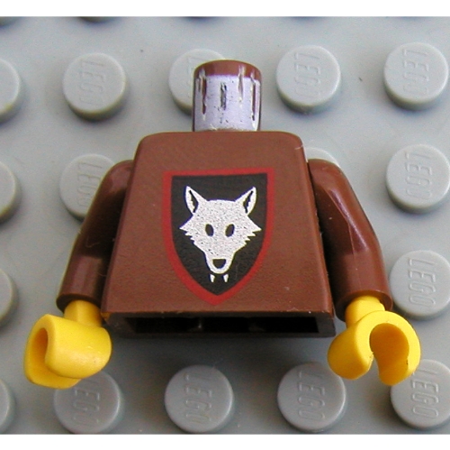 LEGO PART 973c16h01pr0044 Torso Shield with Wolf Head Print (Wolfpack ...