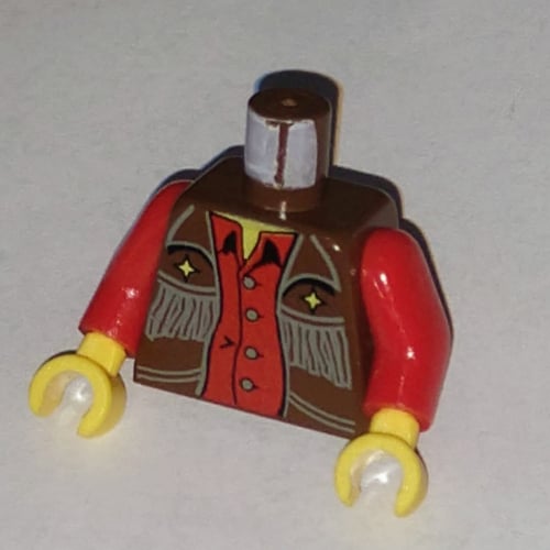 LEGO PART 973c22h01pr0053 Torso Cowboy Vest with Fringe, Gold Stars and ...