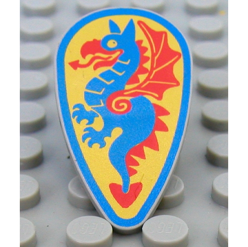 LEGO PART 2586pr0012 Shield Ovoid with Blue Dragon Print | Rebrickable ...