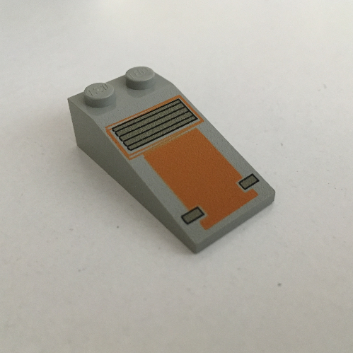 LEGO PART 30363pr0012 Slope 18° 4 x 2 with Orange and Grey Rectangles ...
