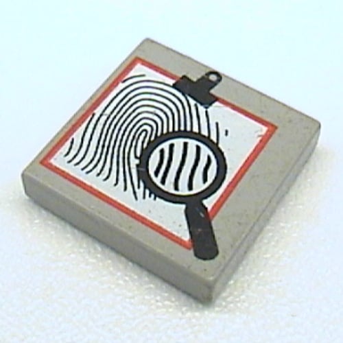 LEGO PART 3068bpr0393 Tile 2 x 2 with Magnifying Glass and Fingerprint ...