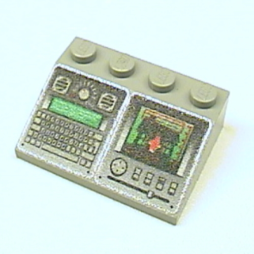 LEGO PART 3297pr0021 Slope 33° 3 x 4 with Surveillance Computer Panel ...